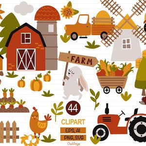 Farm Clipart - Farm Bundle SVG - Ranch Clipart - Barn PNG - Transport ...