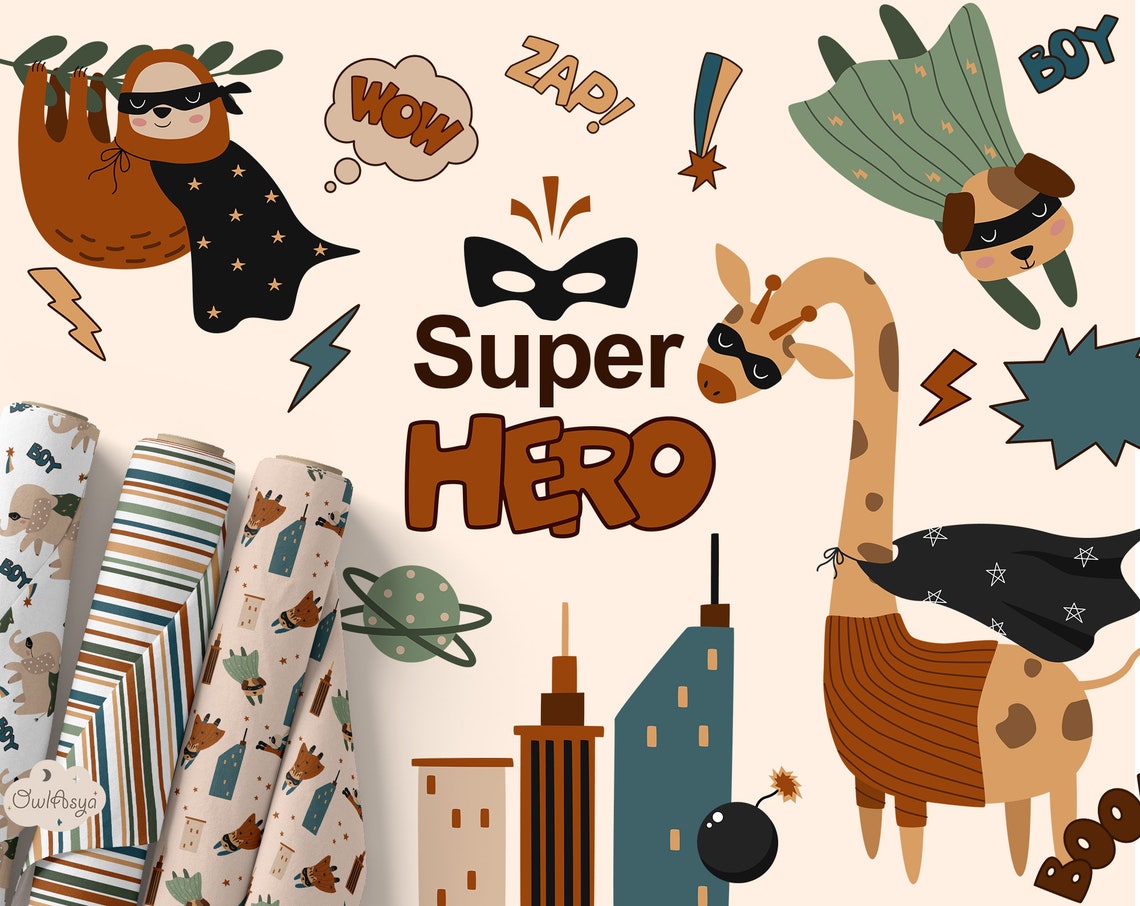 Superhero Animals SVG, Super Heroes Clipart, Birthday Party DIY, Super ...