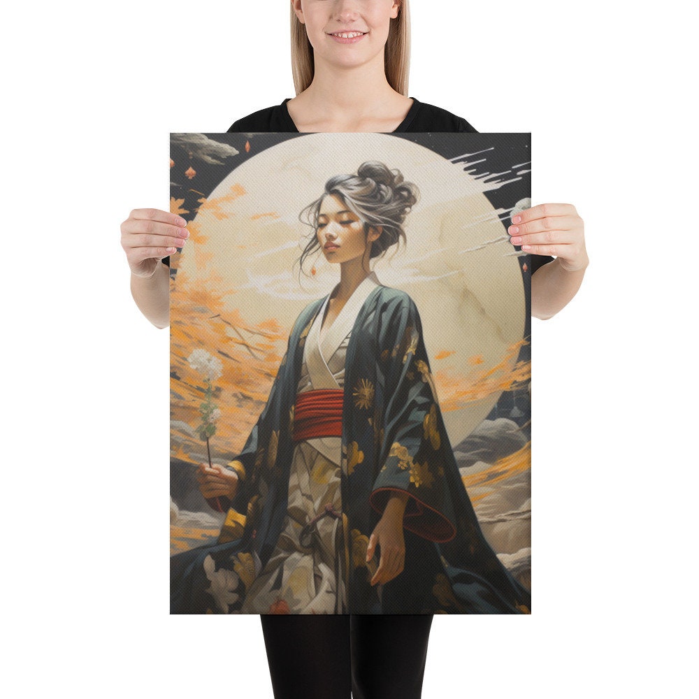 Painting of a Japanese Princess Feudal Era Japanese Wall - Etsy