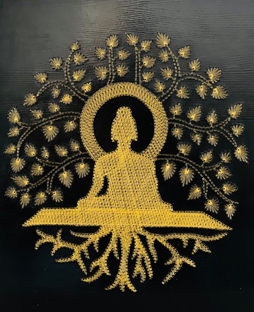 Lord Buddha String Art 24k Gold, Home Decor - Etsy