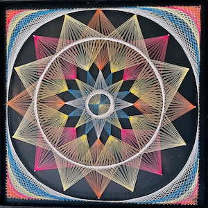 String Art Template With Instructions Traditional Sun Mandala - Etsy