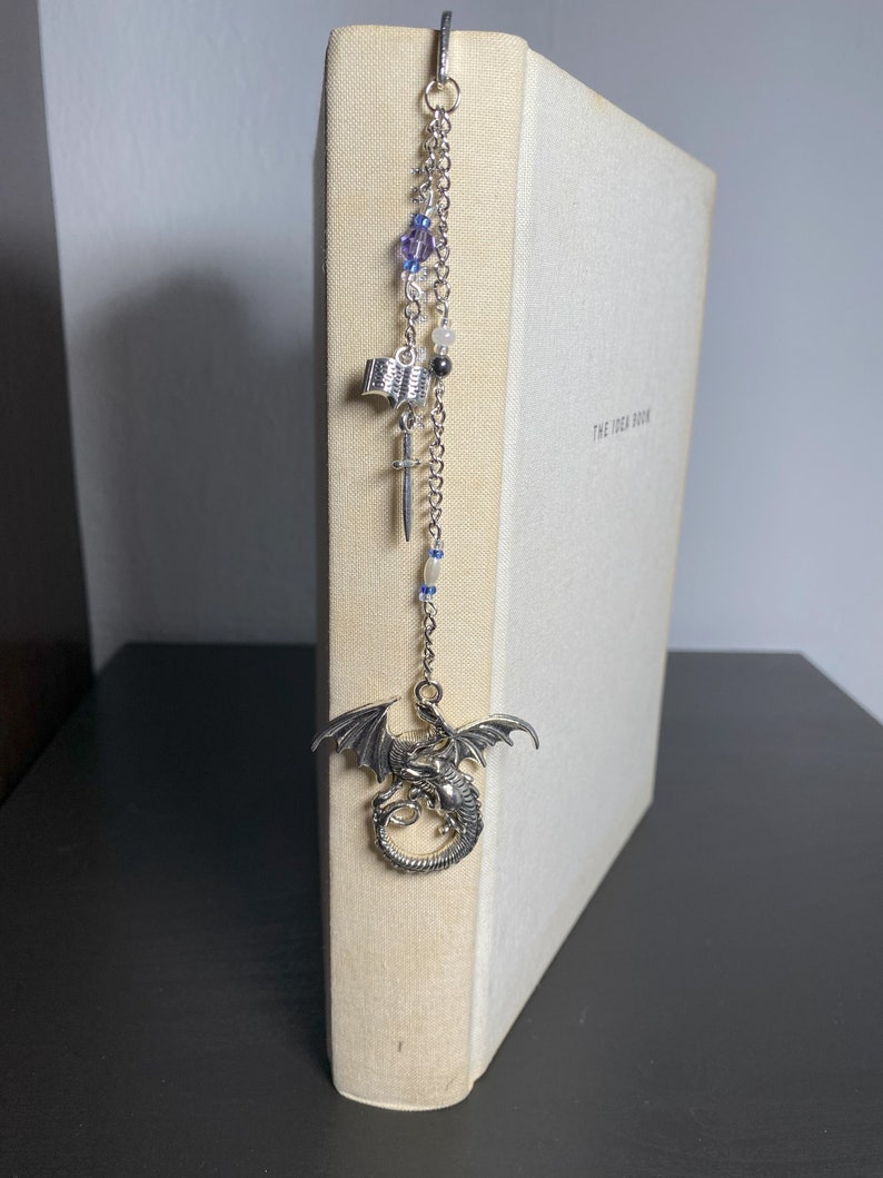Dragon Metal Bookmark Silver, Reader Bookmark, Hook, Gifts for Book ...