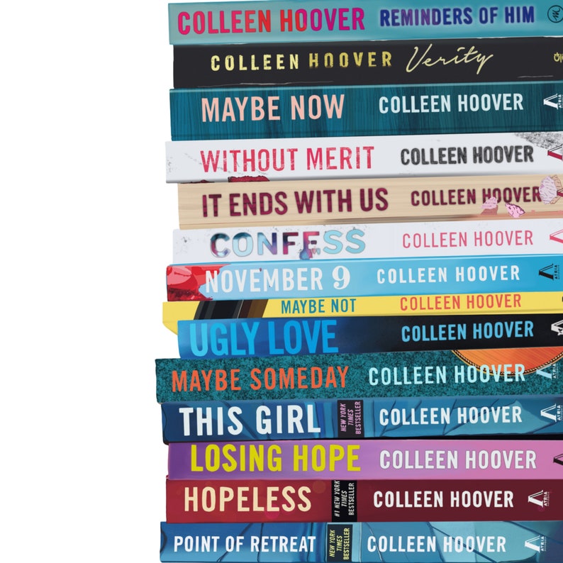 Book Spine Art: Colleen Hoover-inspired Digital Print for Easy Printing ...