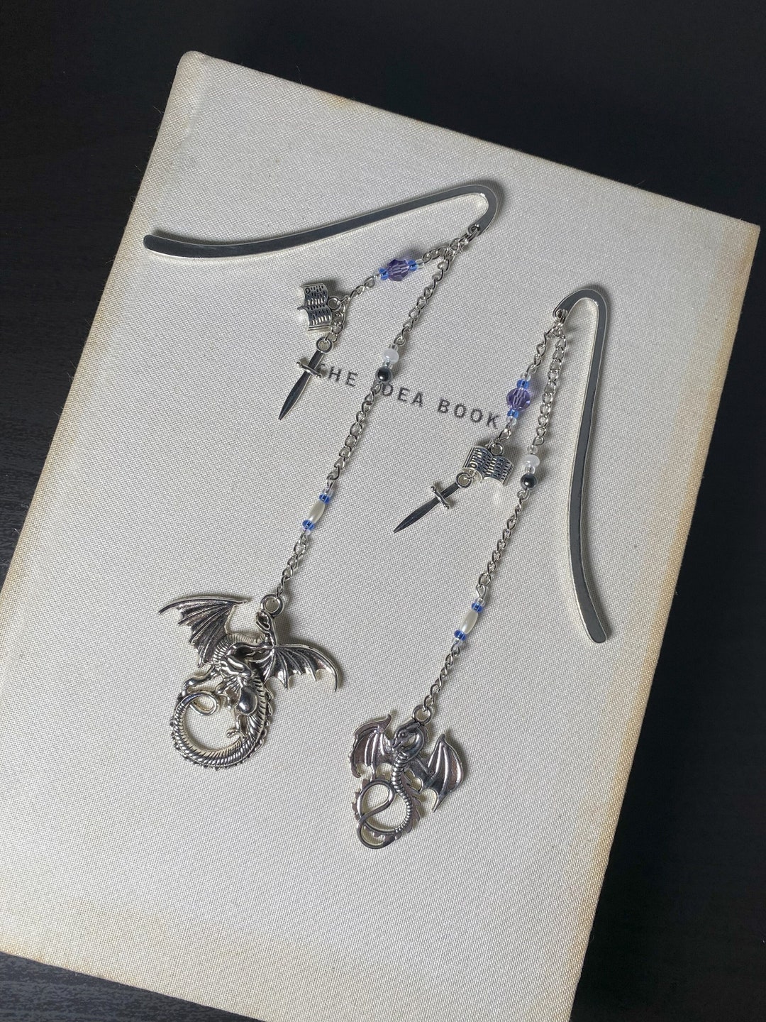 Dragon Metal Bookmark Silver, Reader Bookmark, Hook, Gifts for Book ...