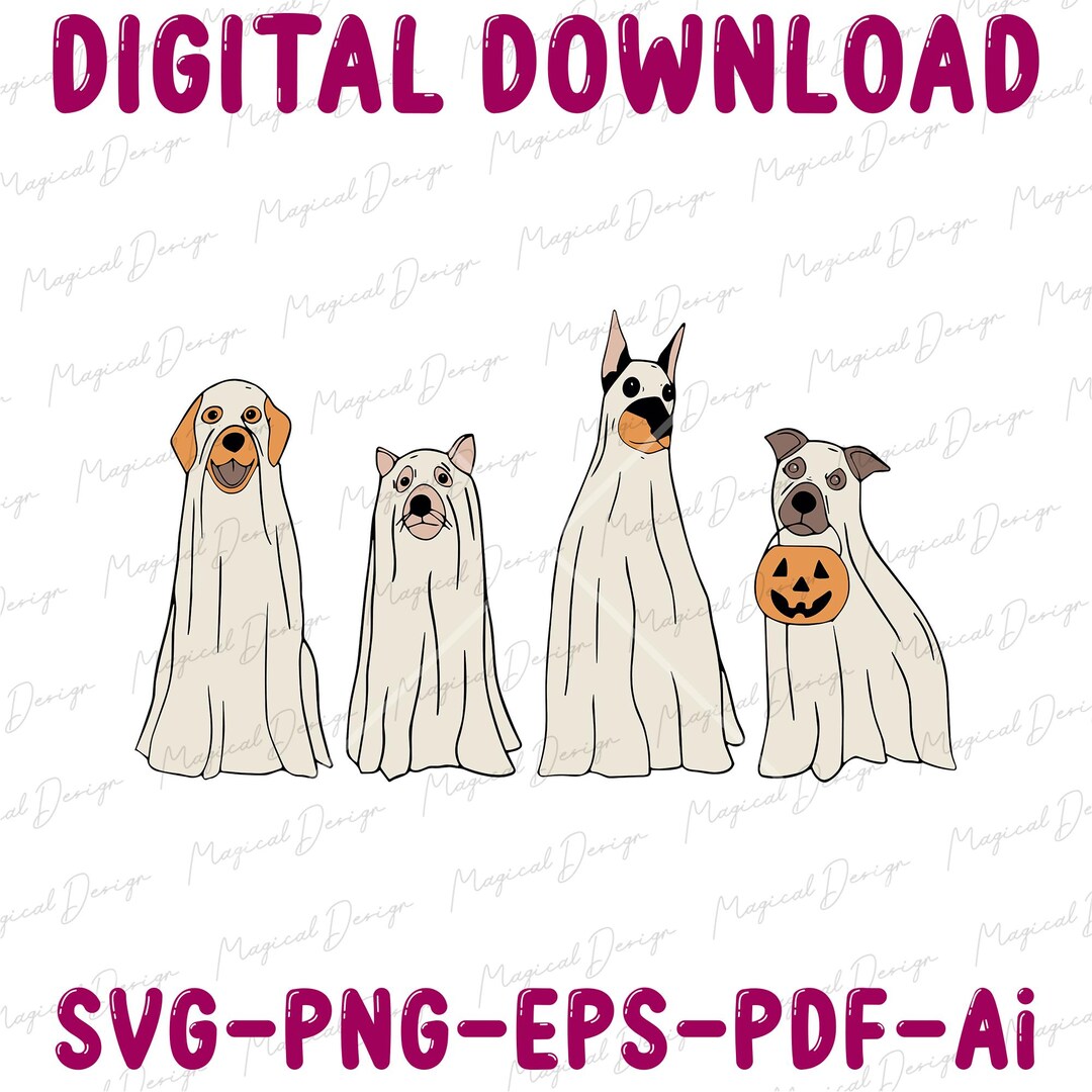 Dog Halloween SVG, Ghost T Png, Ghost Dog Svg, Fall T-shirts Svg, Cute ...