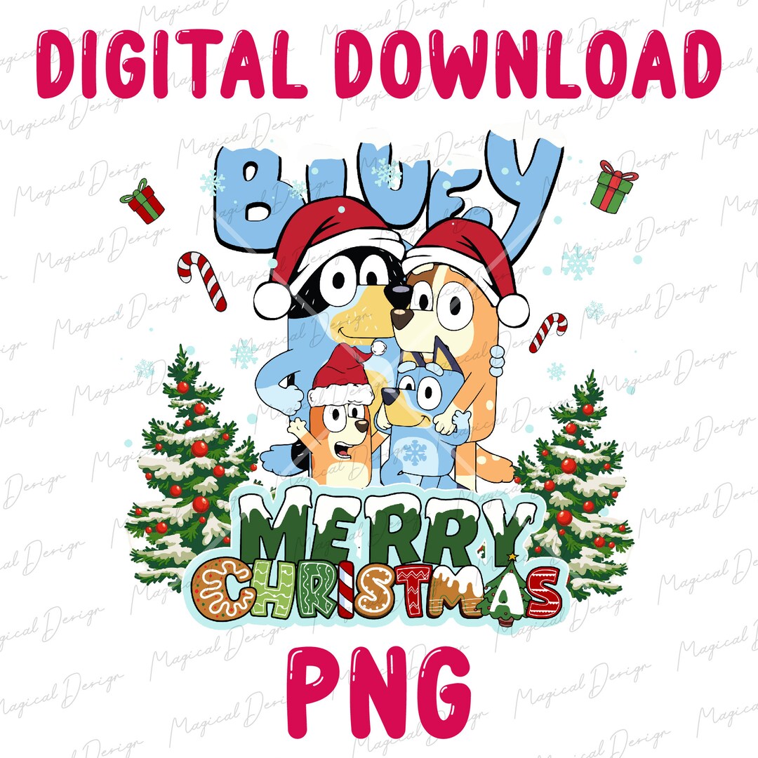 Bluey Family Christmas PNG Bluey Family Friends Feliz Navidad - Etsy España