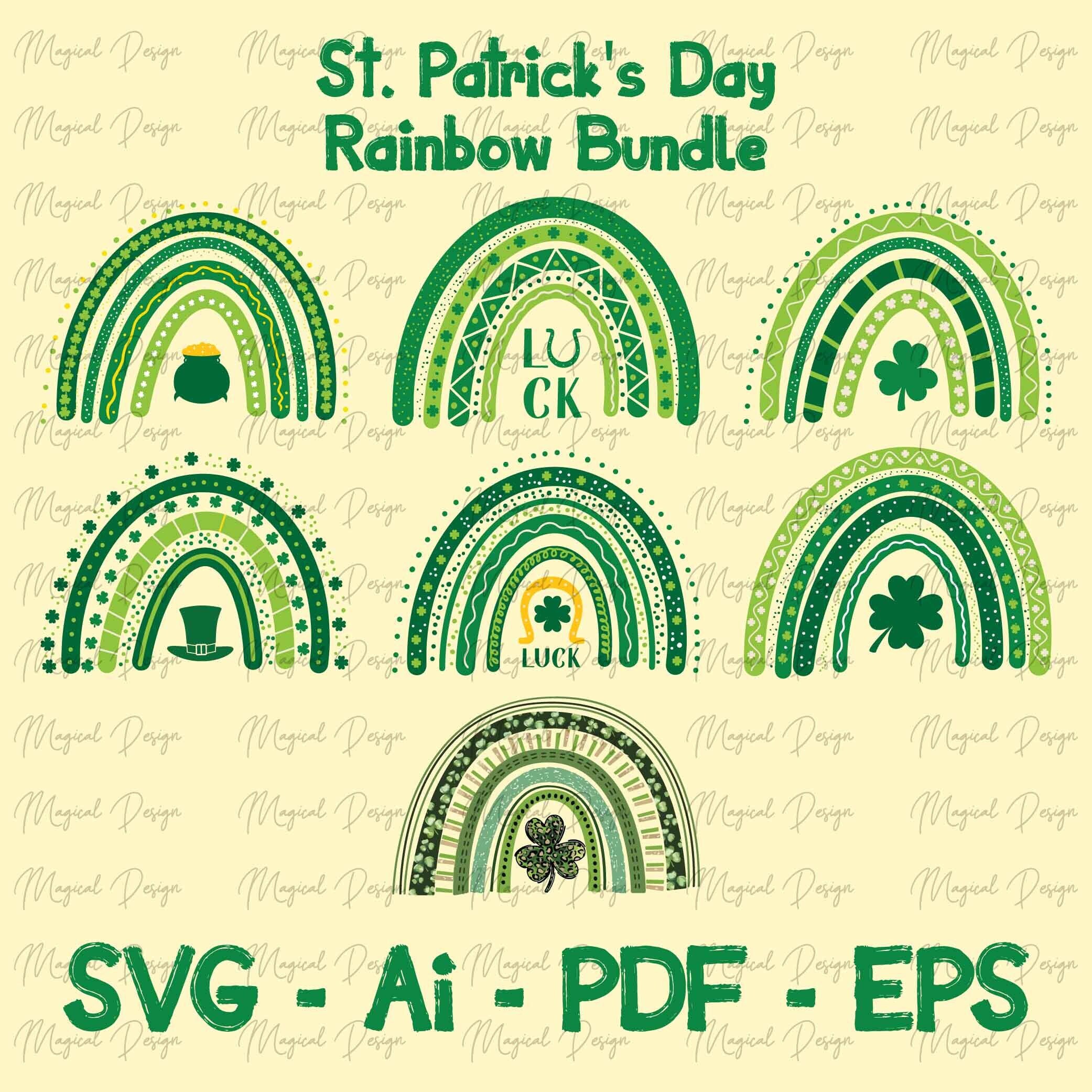 St Patrick's Day Rainbow SVG Bundle SVG Lucky Clover - Etsy