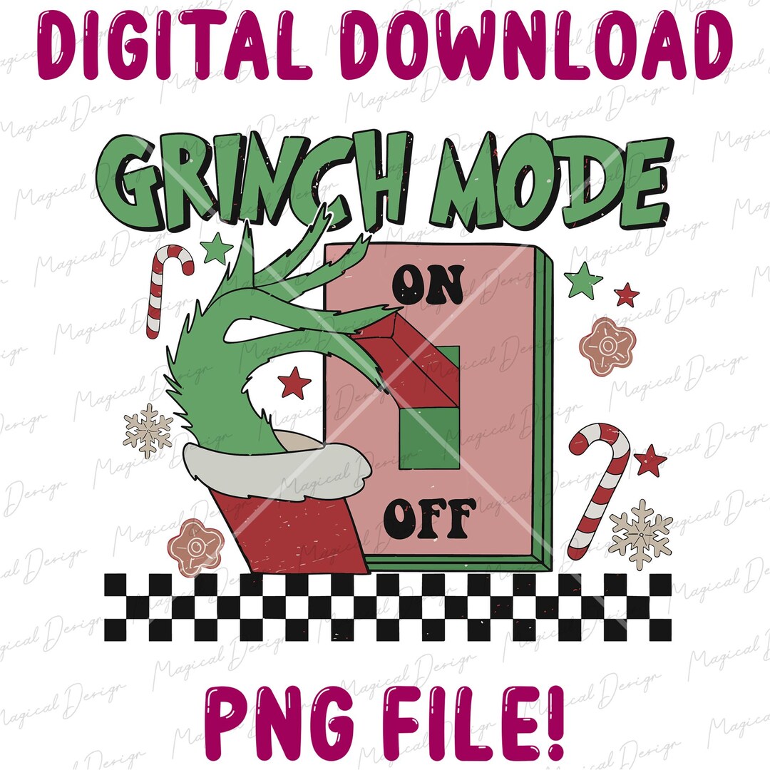 Grin Mode on PNG, Stitch Grinch Mode on Christmas Png, Grinch Hand Png ...