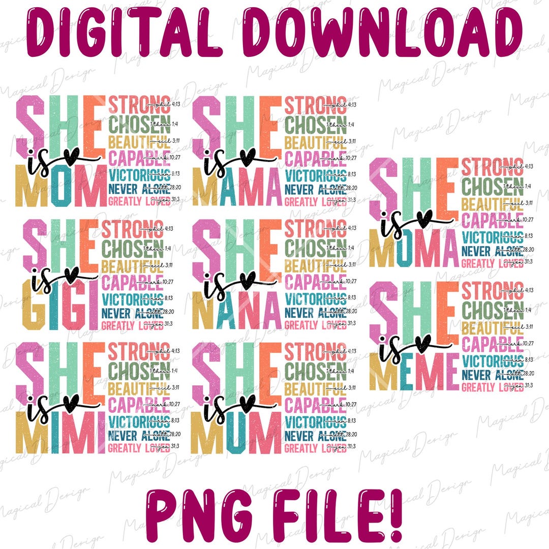 She is Mom Bundle SVG She is Nana, Meme PNG, Blessed Mom SVG, Mom Shirt ...