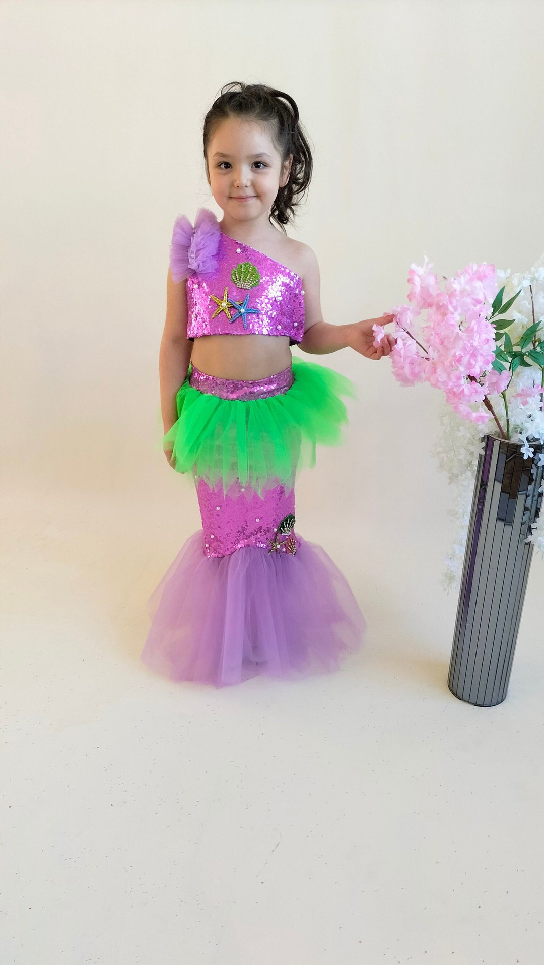Ariel Little Mermaid, Mermaid Costume Girls, Mermaid Birthday Outfit ...