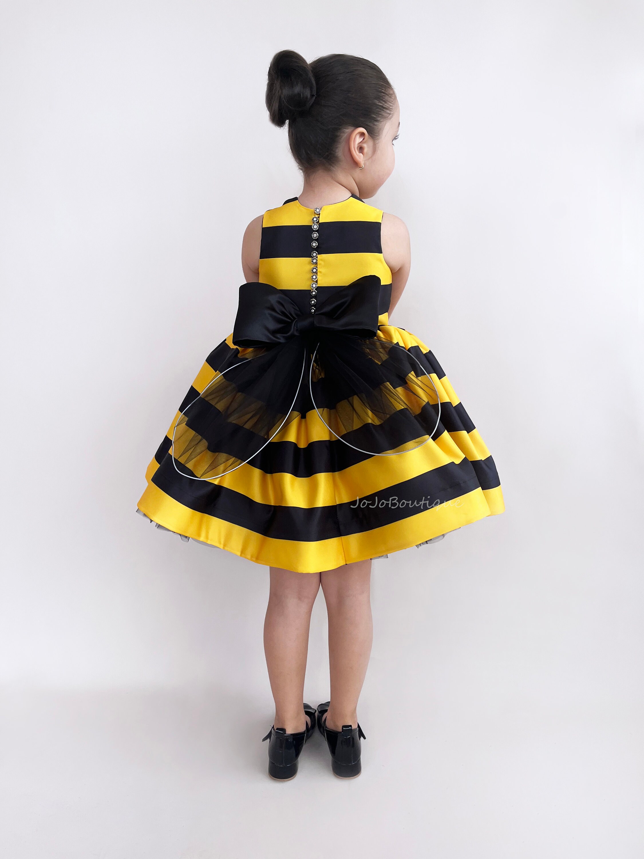 Handmade Bumble Bee Dress, Sequin Fabric, Matching Headband - Etsy