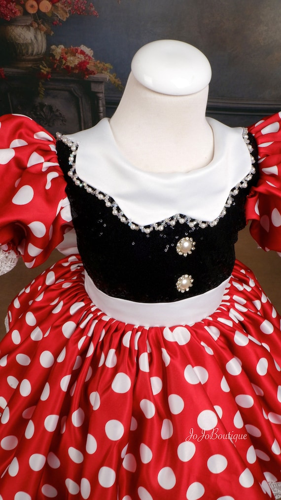 Vestito A Pois Rossi Di Minnie Mouse Palloncino Mylar Minnie Mouse 43