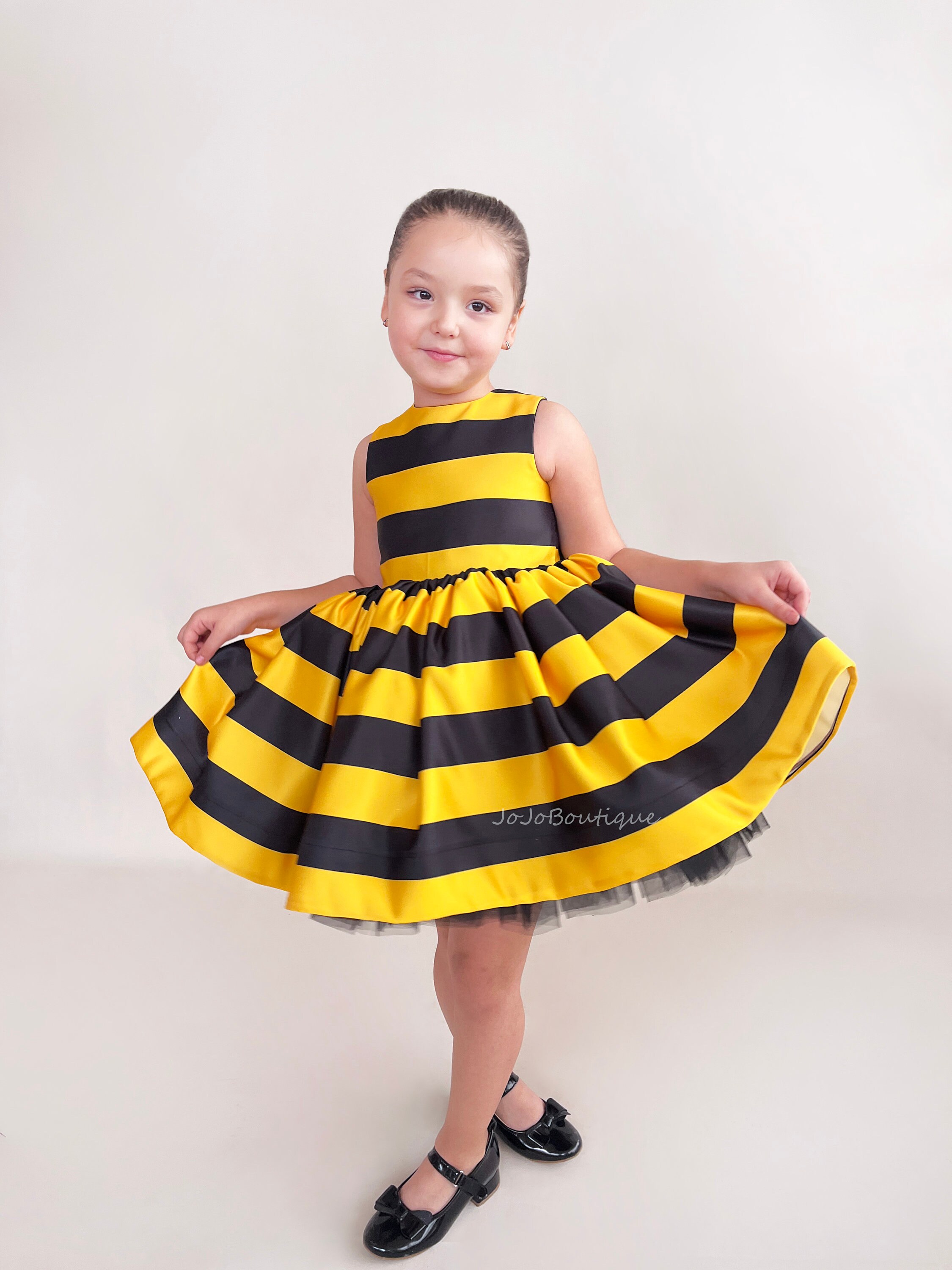 Handmade Bumble Bee Dress, Sequin Fabric, Matching Headband - Etsy