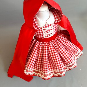 Halloween Red Fairy Tale Baby Dress, Riding Cape Girl Dress, Festive ...