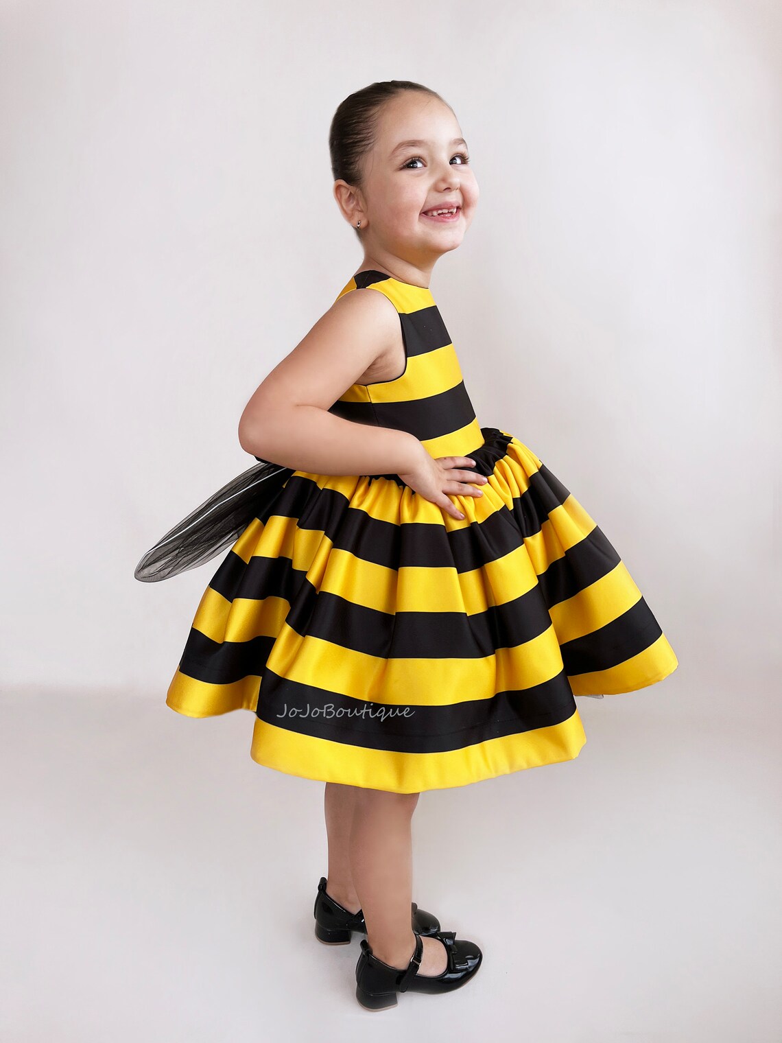 Handmade Bumble Bee Dress, Sequin Fabric, Matching Headband - Etsy