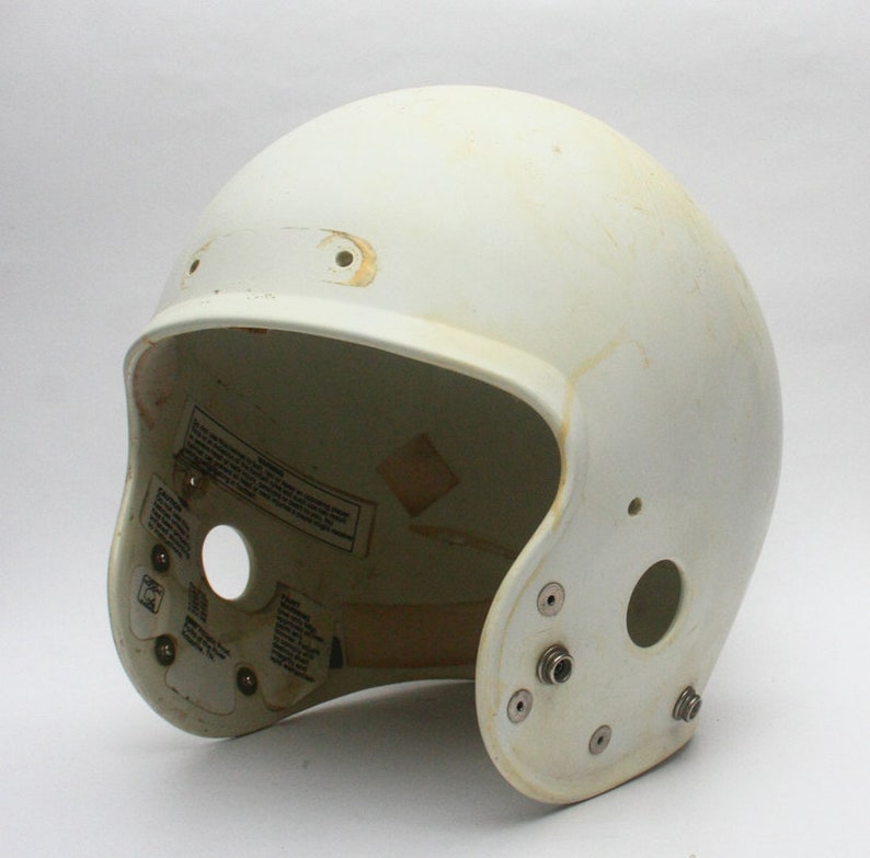 Vintage Game Used White 1980s BIKE IV Youth Medium Football Helmet ...