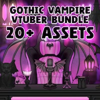 3x Vampire Microphone Vtuber Halloween| Transparent | Spooky | Digital ...