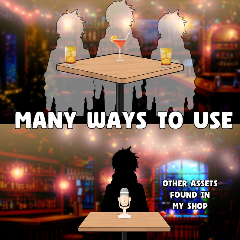 Vtuber Bar Table & Bundle, Vtuber Asset, Vtuber Table Drinks, Assets ...