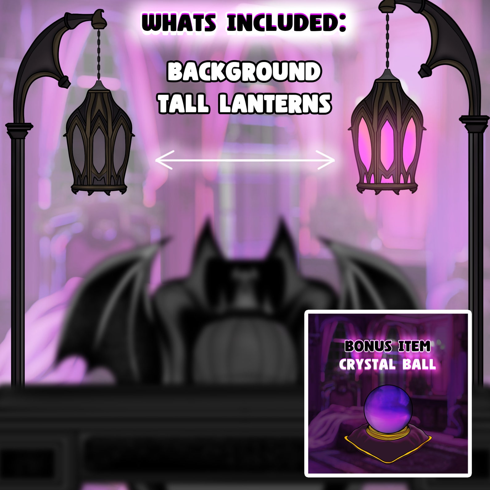 Gothic Vampire Vtuber Setup Assets, Vtuber Desk Chair, Vtuber Bundle ...