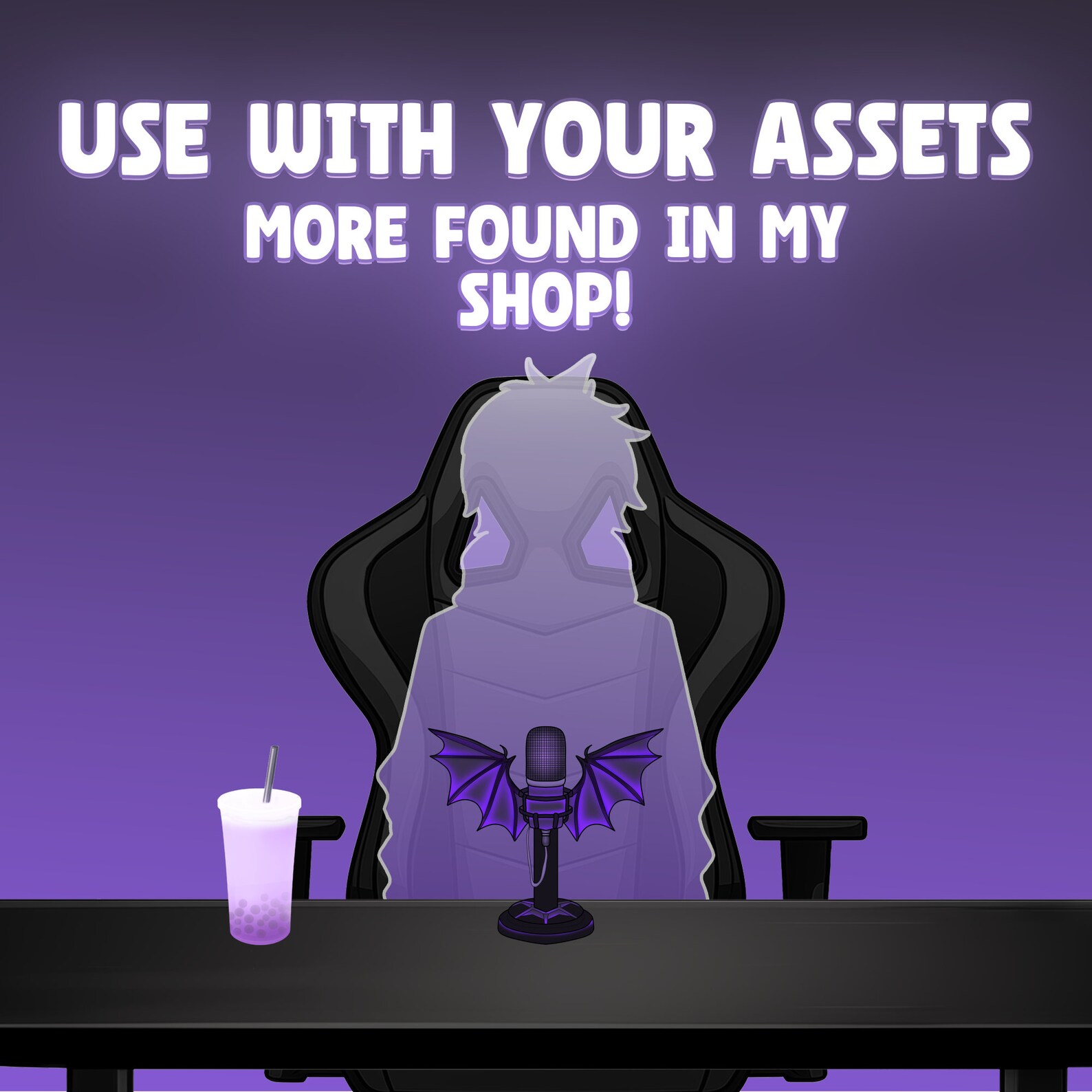 Vtuber Microphone Asset, Purple Gothic Vampire Vtuber Asset. - Etsy