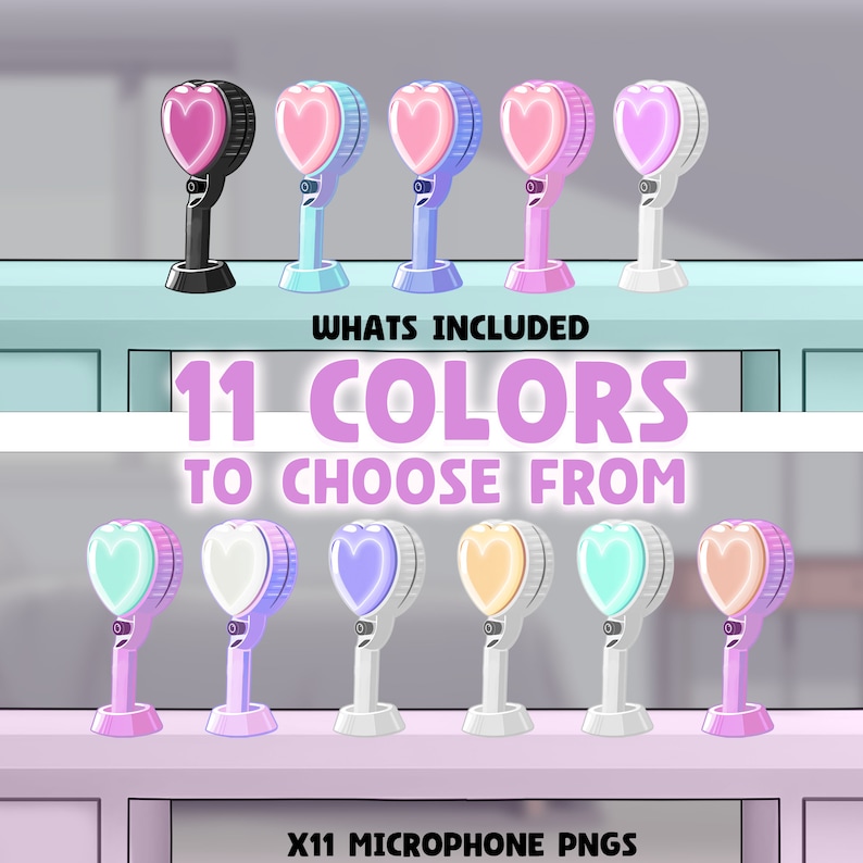 X11 Microphone Asset for Vtuber, Valentines Vtuber Asset, Vtuber ...