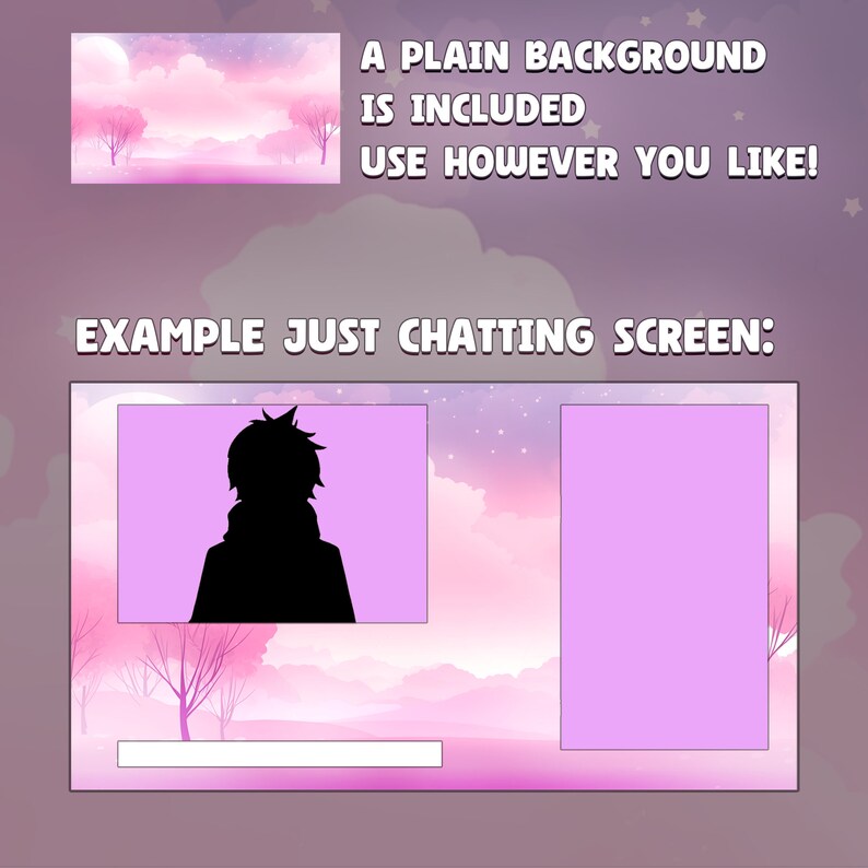 Pink Blossom Sky Twitch Banner & X3 BRB Screen, Offline Screen and ...
