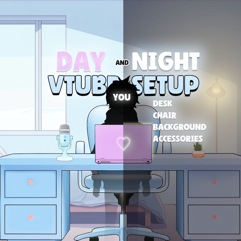 Cozy Bedroom Vtuber Setup Assets, Vtuber Desk Chair, Vtuber Accessories ...