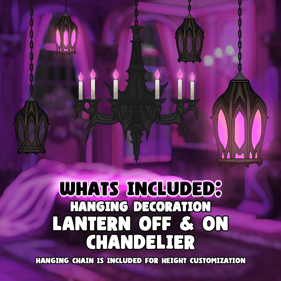 Gothic Vampire Vtuber Setup Assets, Vtuber Desk Chair, Vtuber Bundle ...