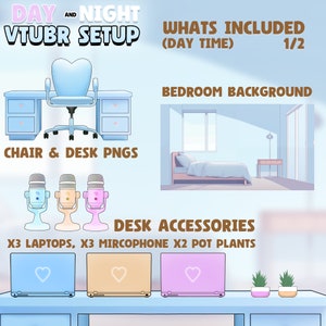 Cozy Bedroom Vtuber Setup Assets, Vtuber Desk Chair, Vtuber Accessories ...