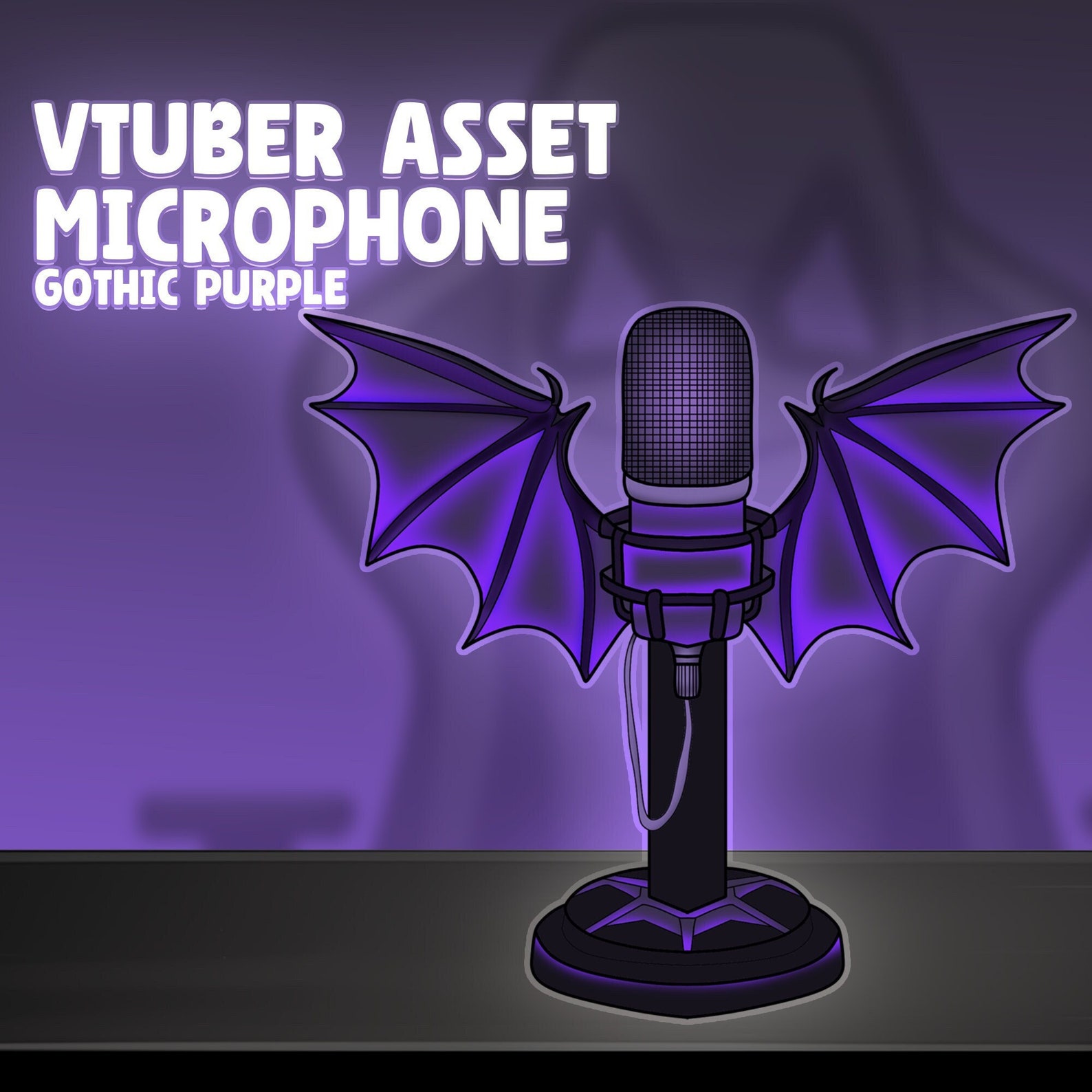 Vtuber Microphone Asset, Purple Gothic Vampire Vtuber Asset. - Etsy