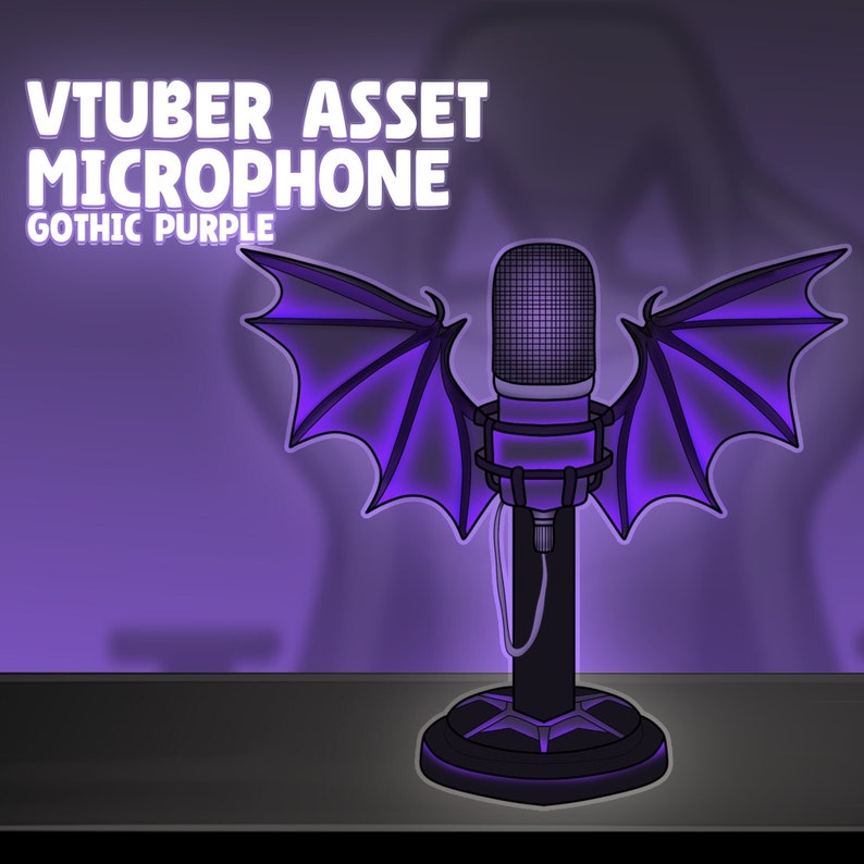 Vtuber Microphone Asset, Purple Gothic Vampire Vtuber Asset. - Etsy