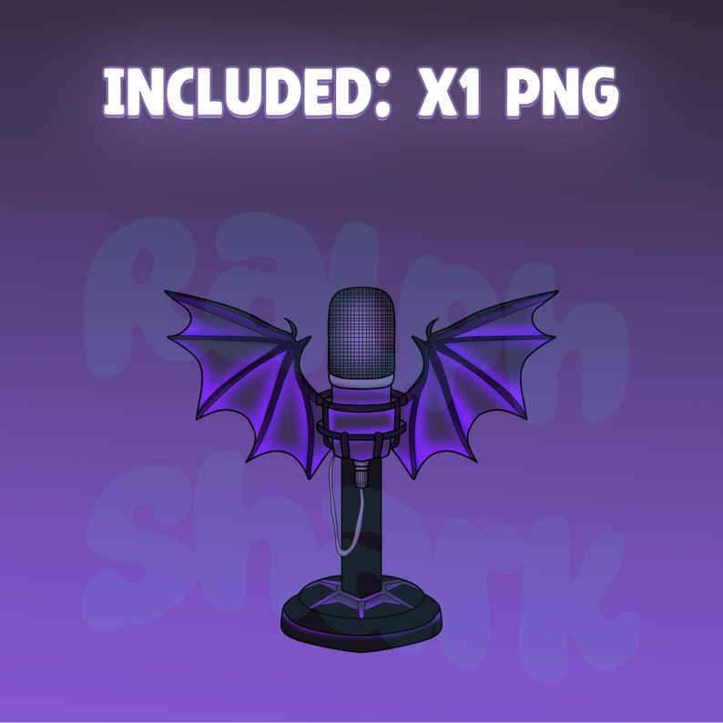 Vtuber Microphone Asset, Purple Gothic Vampire Vtuber Asset. - Etsy