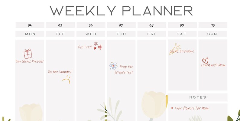 Weekly Planner X It Was All Yellow - Etsy