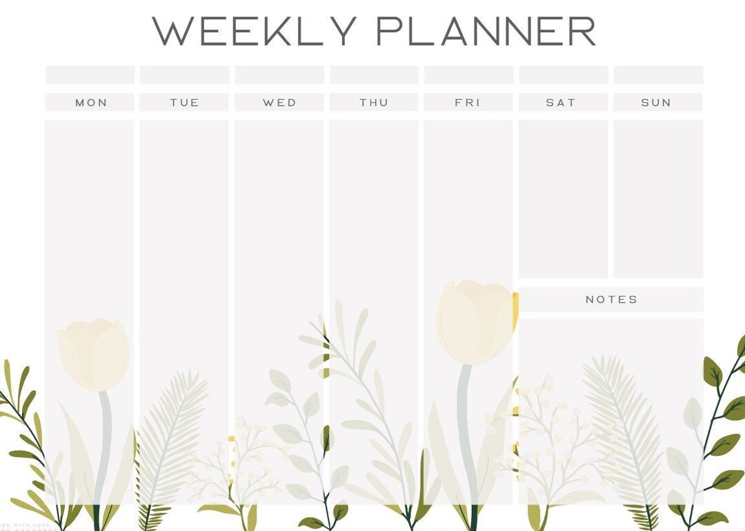 Weekly Planner X It Was All Yellow - Etsy