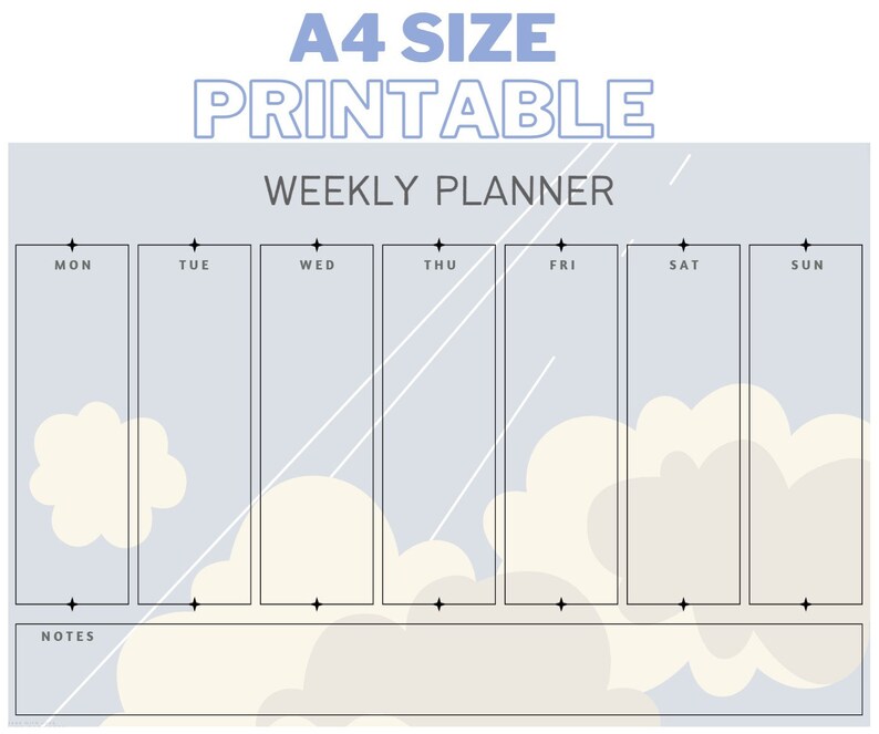 Weekly Planner X Sky is the Limit - Etsy