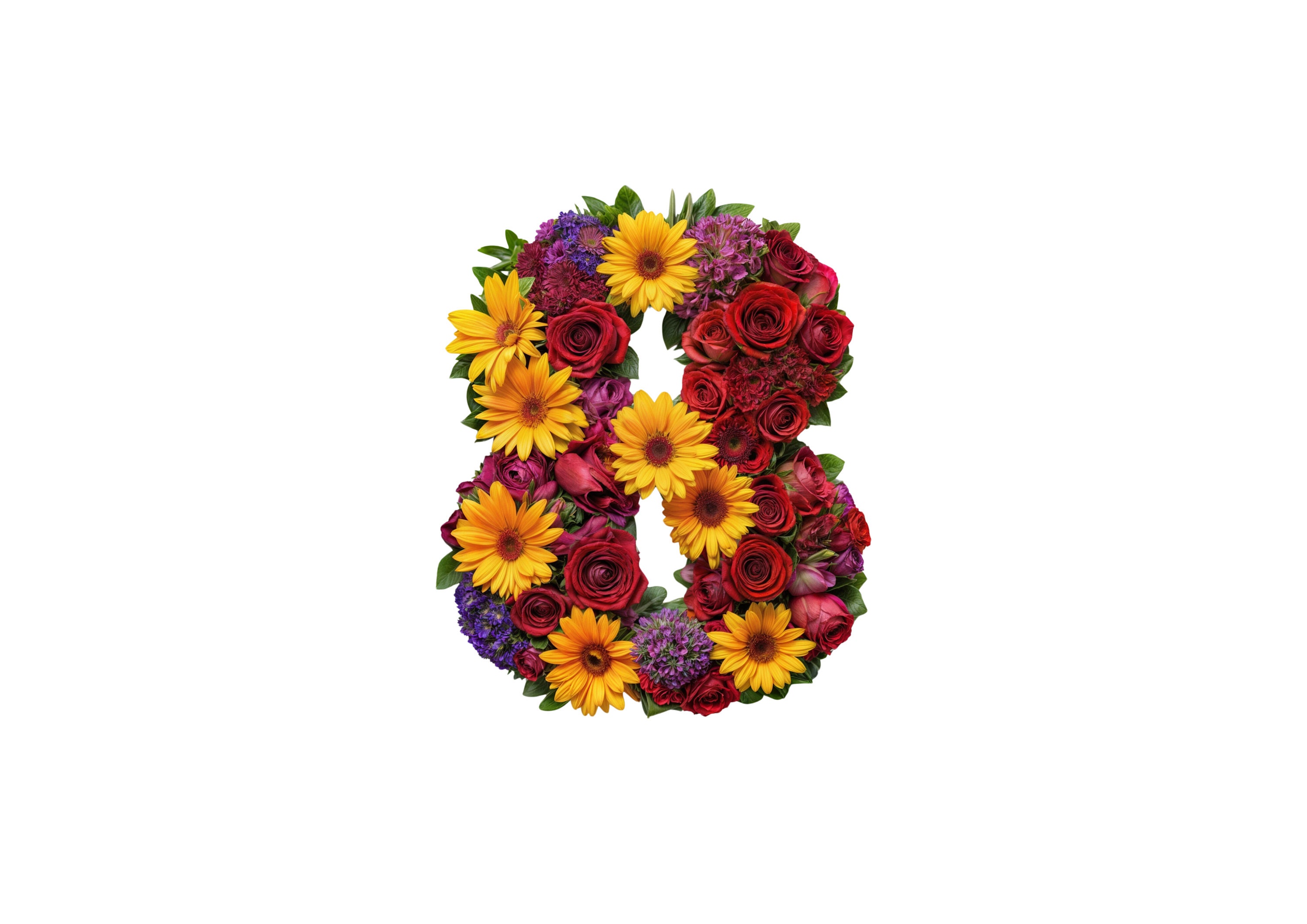 Digital Numbers (floral Design) - Etsy