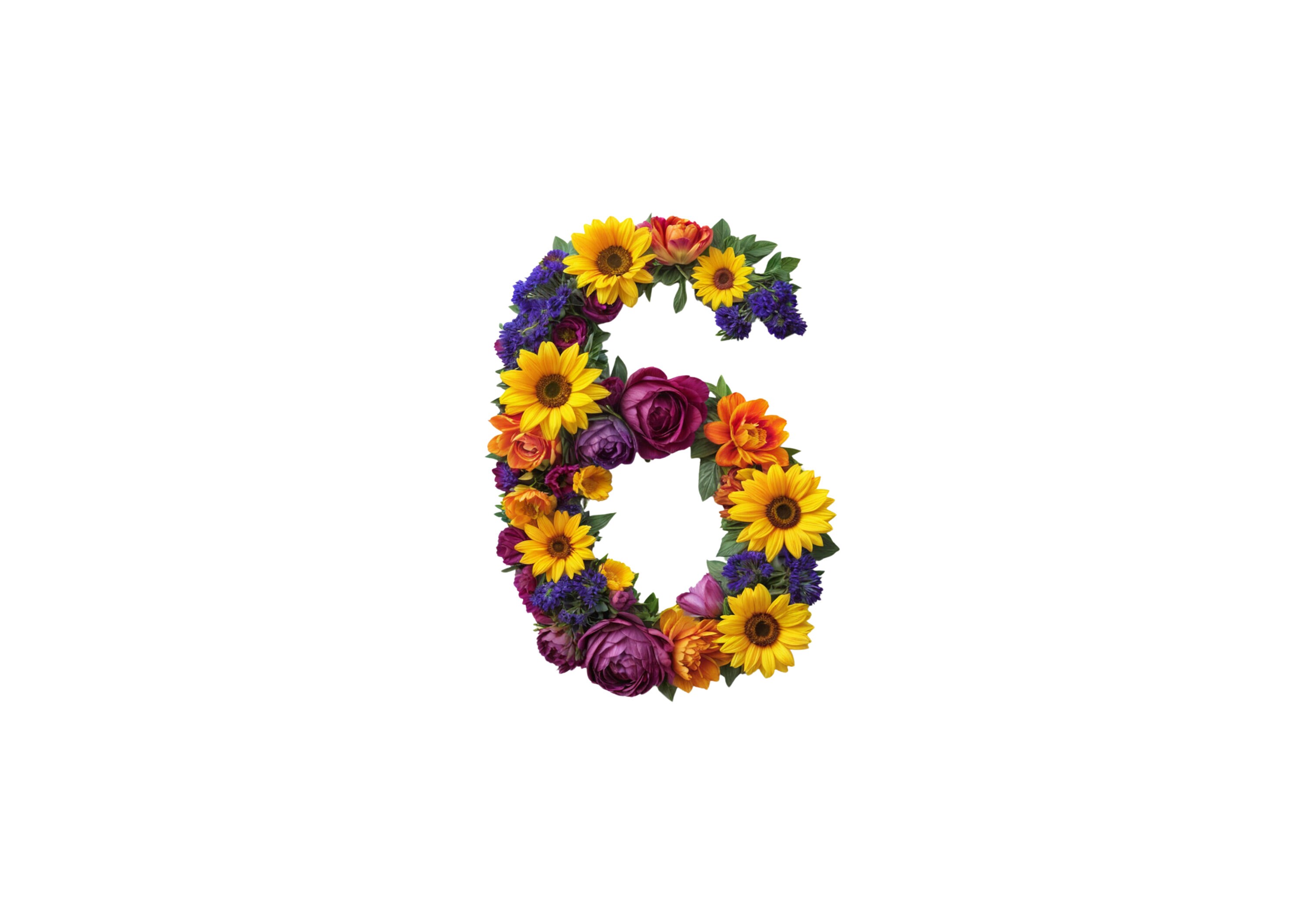 Digital Numbers (floral Design) - Etsy