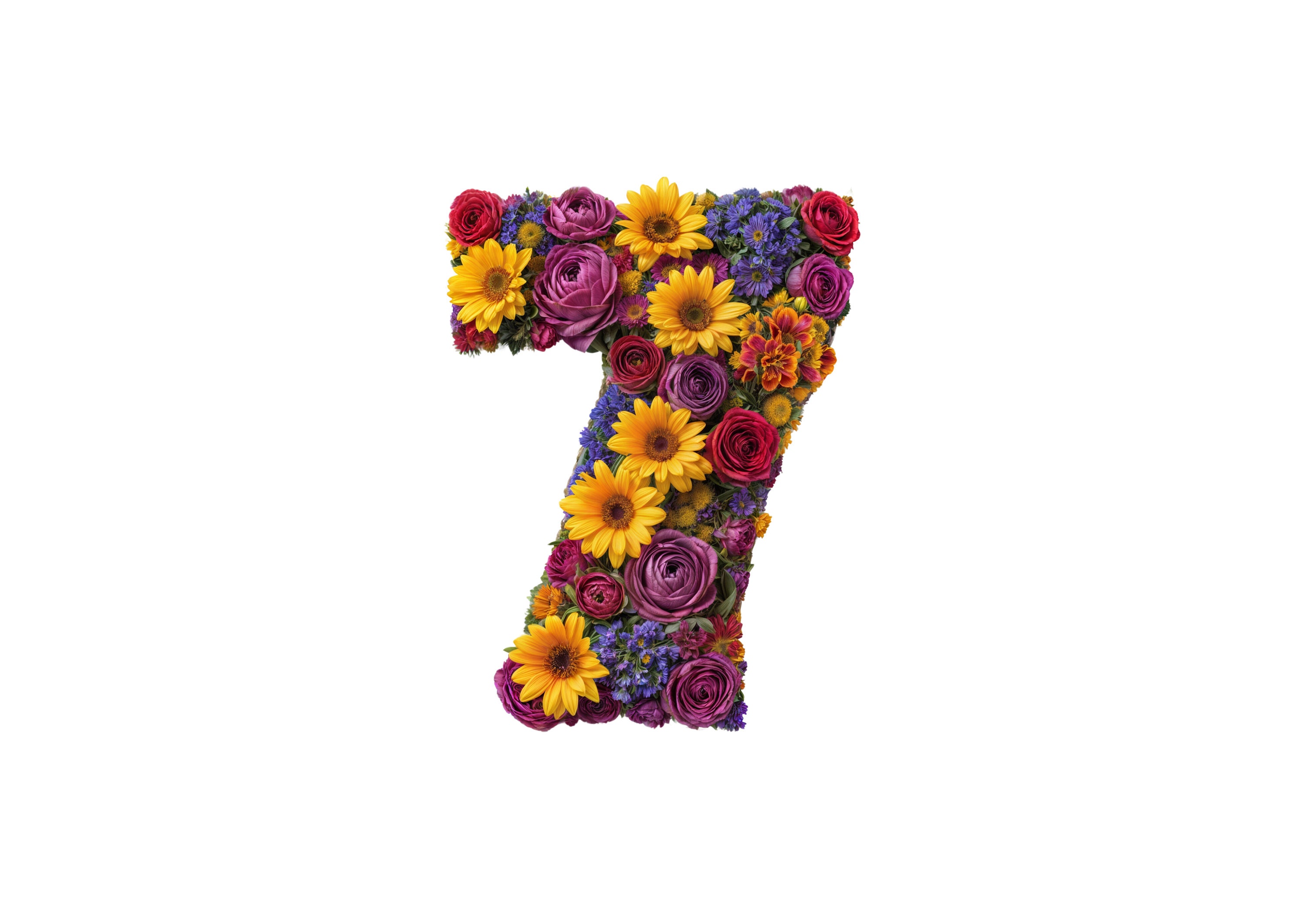 Digital Numbers (floral Design) - Etsy