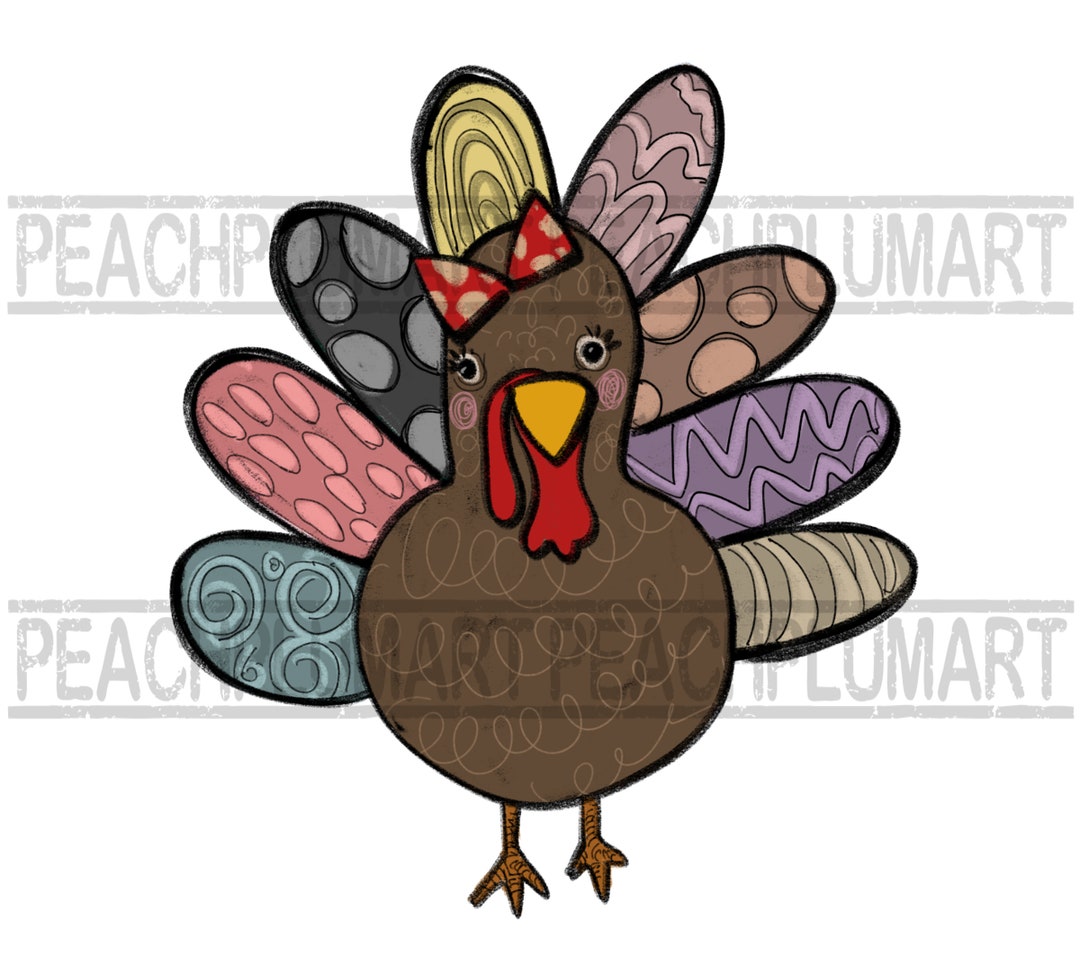 Thanksgiving Sublimation Design | Hand Drawn | Turkey PNG Digital ...