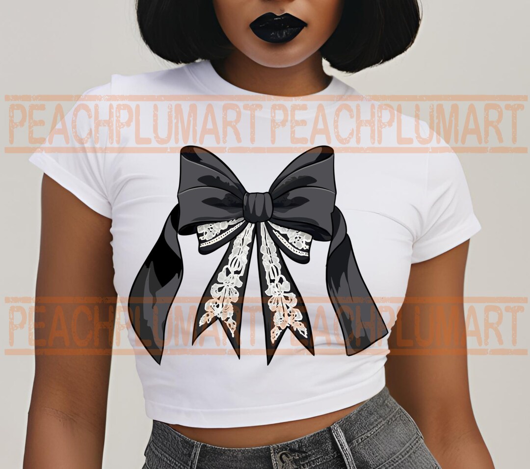 Black Gothic Bow Png, Coquette Halloween Bow Png, Black Halloween Bow ...