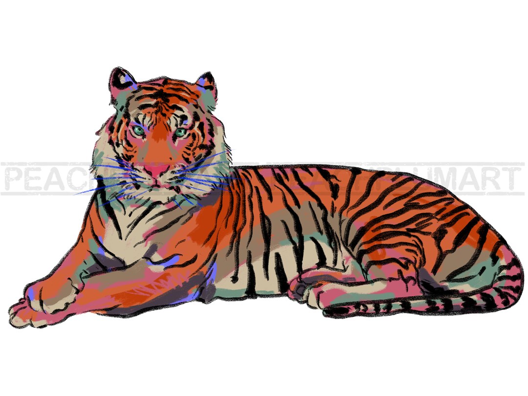Tiger PNG, Pink Tiger Png, Colorful Tiger Png, Sitting Tiger Png ...