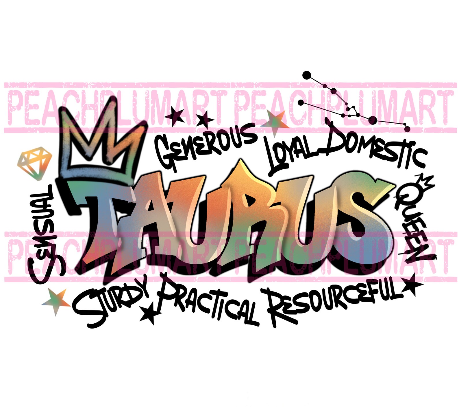 Taurus Graffiti Png, Taurus Queen Png, Taurus Szn Png, Graffiti Zodiac ...