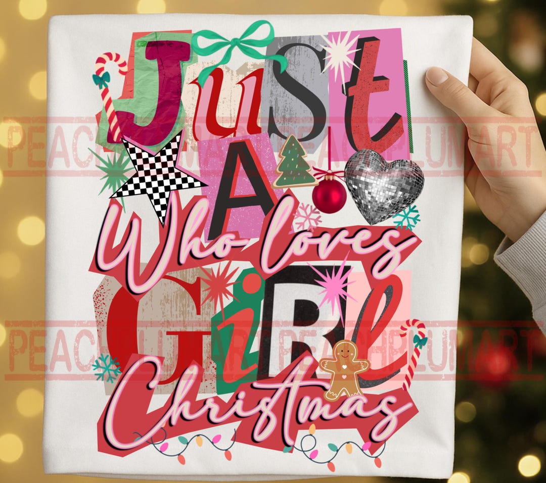 Just a Girl Who Loves Christmas Png, Preppy Christmas Girl Png, Retro ...