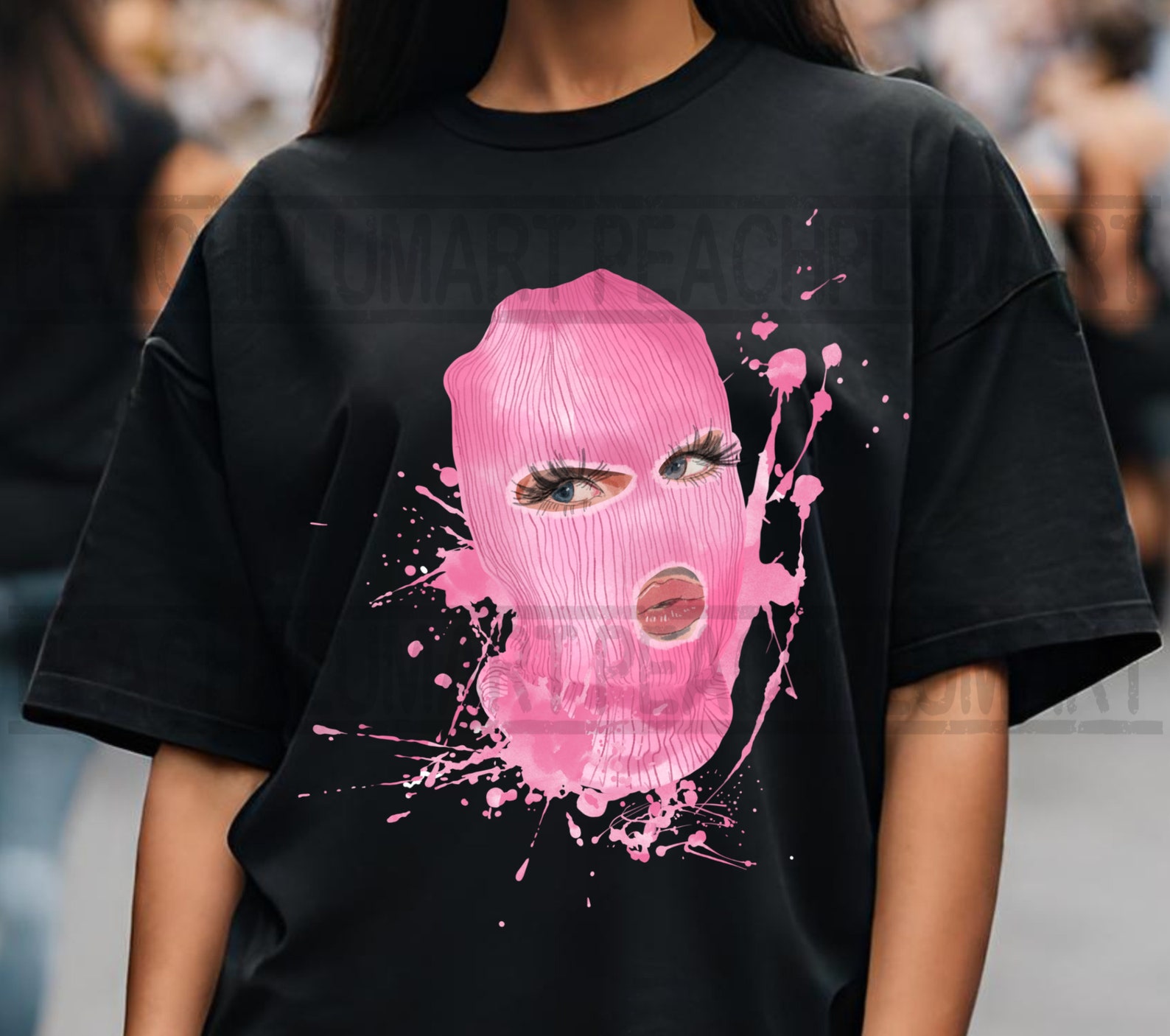 Watercolor Ski Mask Girl Png Sublimation Design Download, Gangster Girl ...