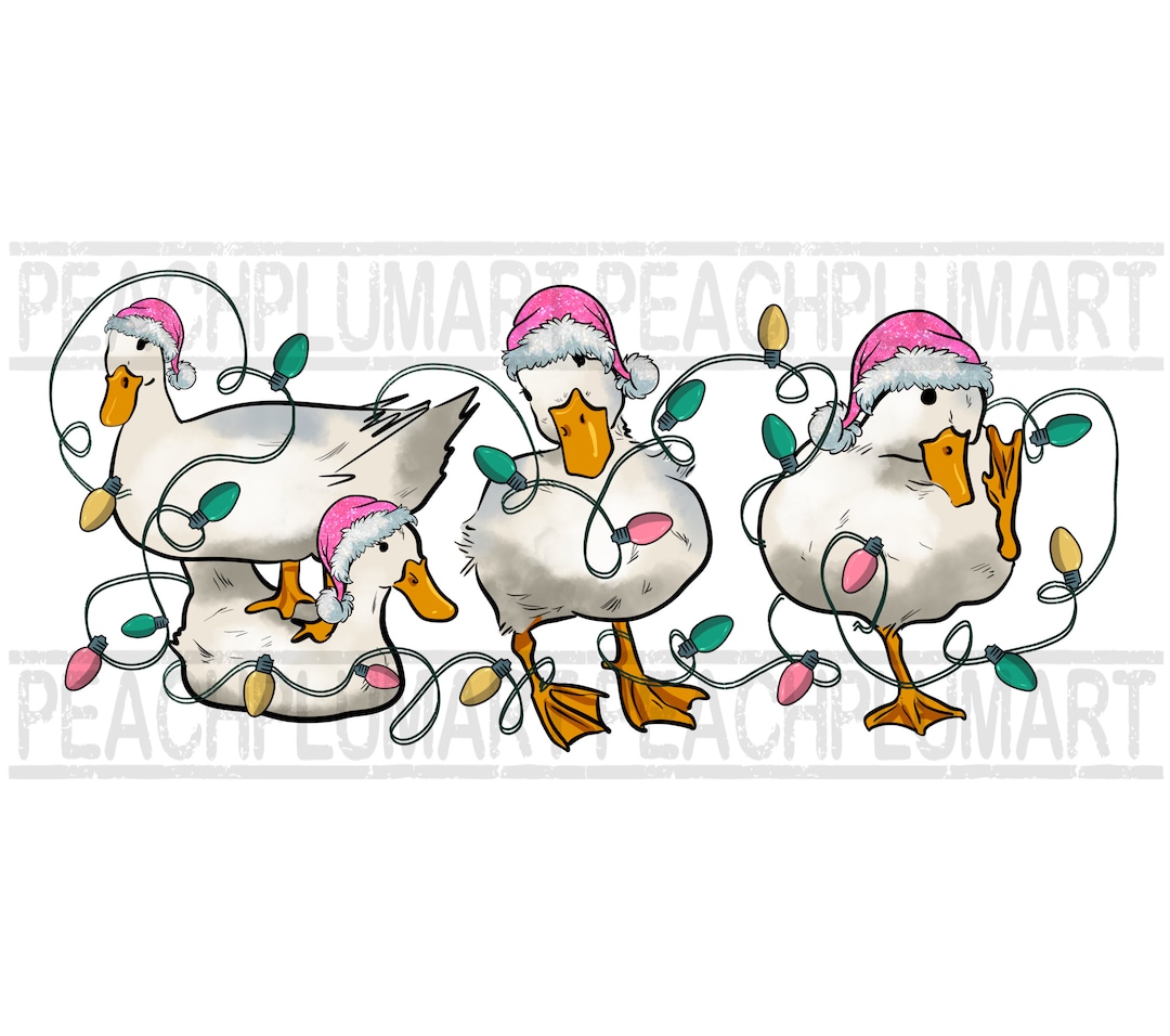 Christmas Ducks Png, Funny Christmas Png, Duck Christmas Png, Pink ...