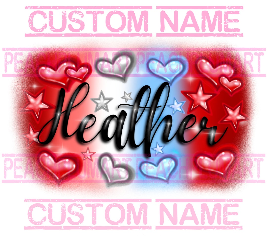 4th of July Custom Airbrush Name, Personalized Airbrush Names Png ...