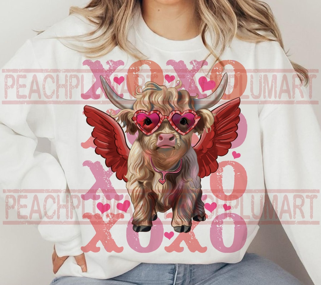 Valentines Day Cow Png, Cow Xoxo Png, Howdy Valentines Png, Valentines ...