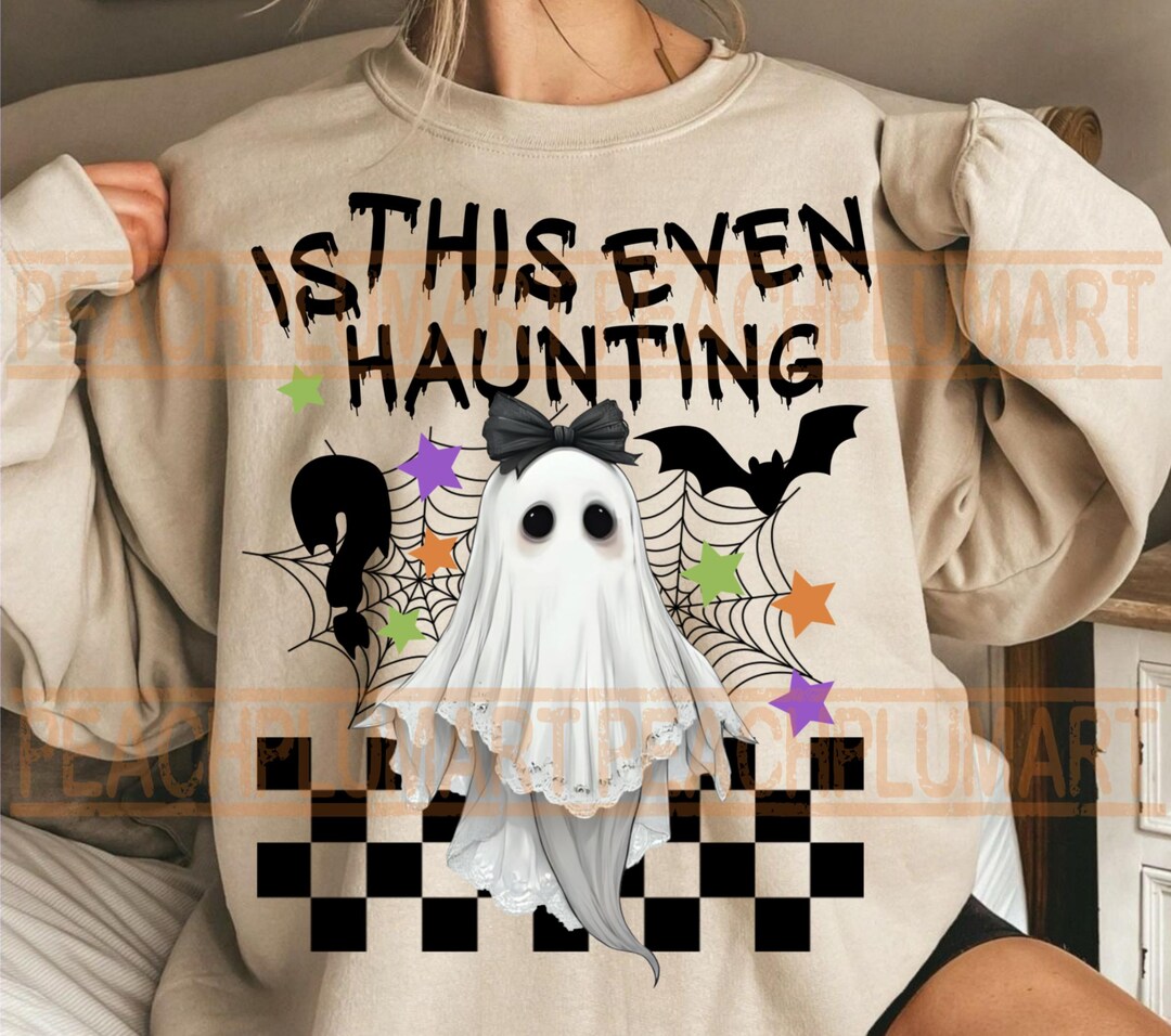 Is This Even Haunting Png, Confused Ghost Png, Cute Checkered Ghost Png ...