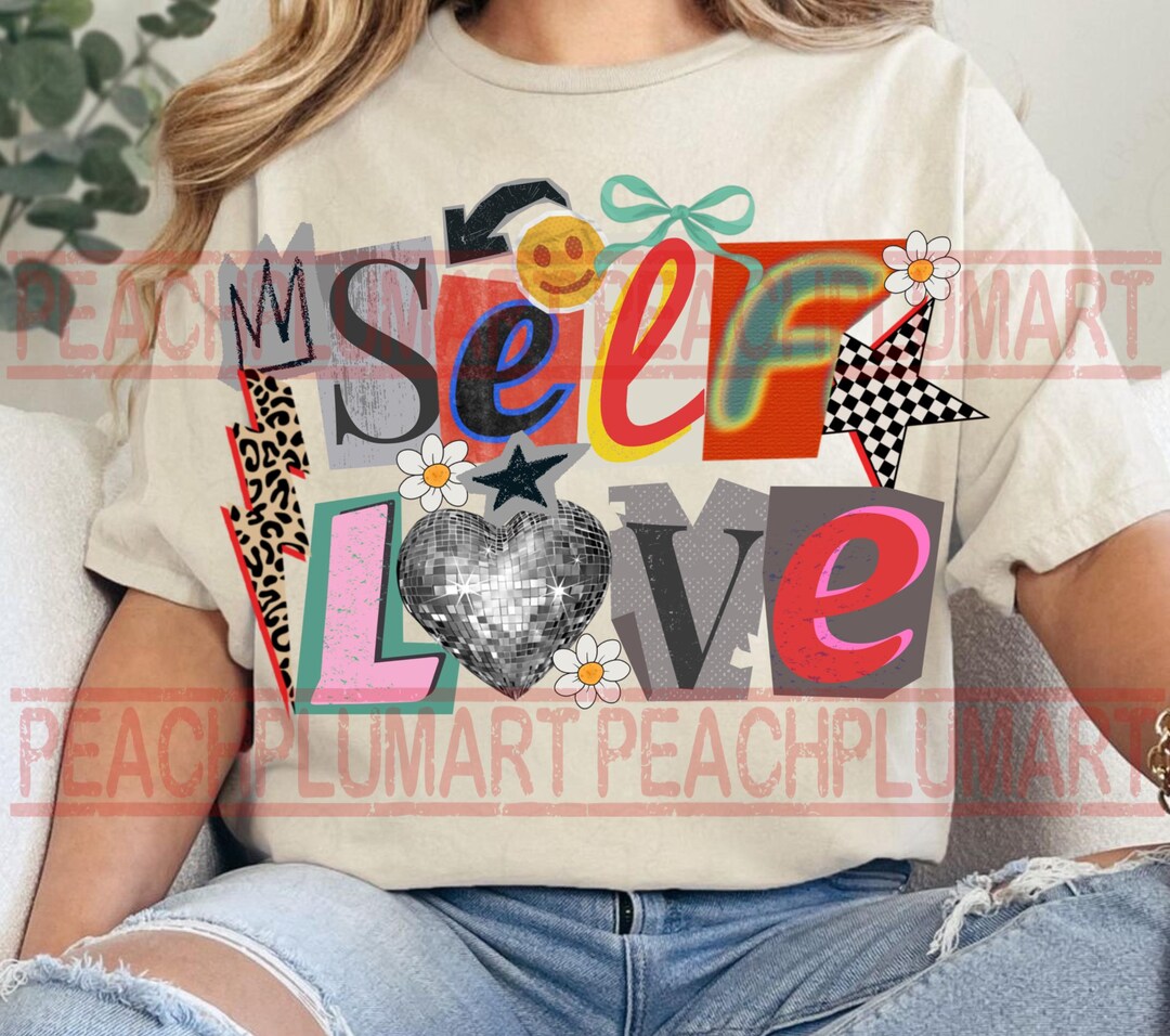 Y2K Self Love Collage PNG, Self Love Sublimations, Retro Self Love Png ...