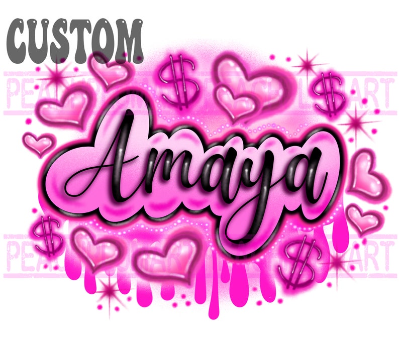 Custom Airbrush Name Png Sublimation Design Download, Airbrush Dollar ...
